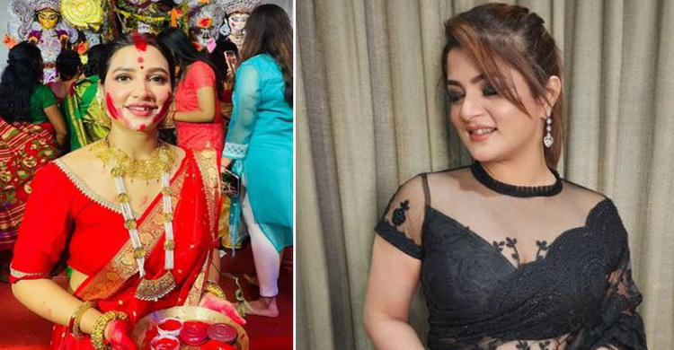 শ্রাবন্তী-শুভশ্রী-ঋতুপর্ণার জমজমাট দশমী - DesheBideshe